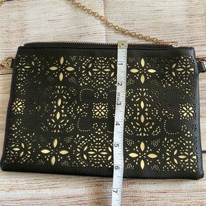 Street Level | Bags | Laser Cut Black Gold Street Level Crossbody Bag ...